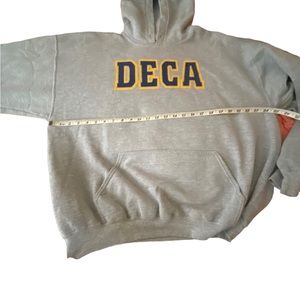Gildan | Tops | Vintage Deca Hoodie Sweatshirt Xl Heather Grey Block ...